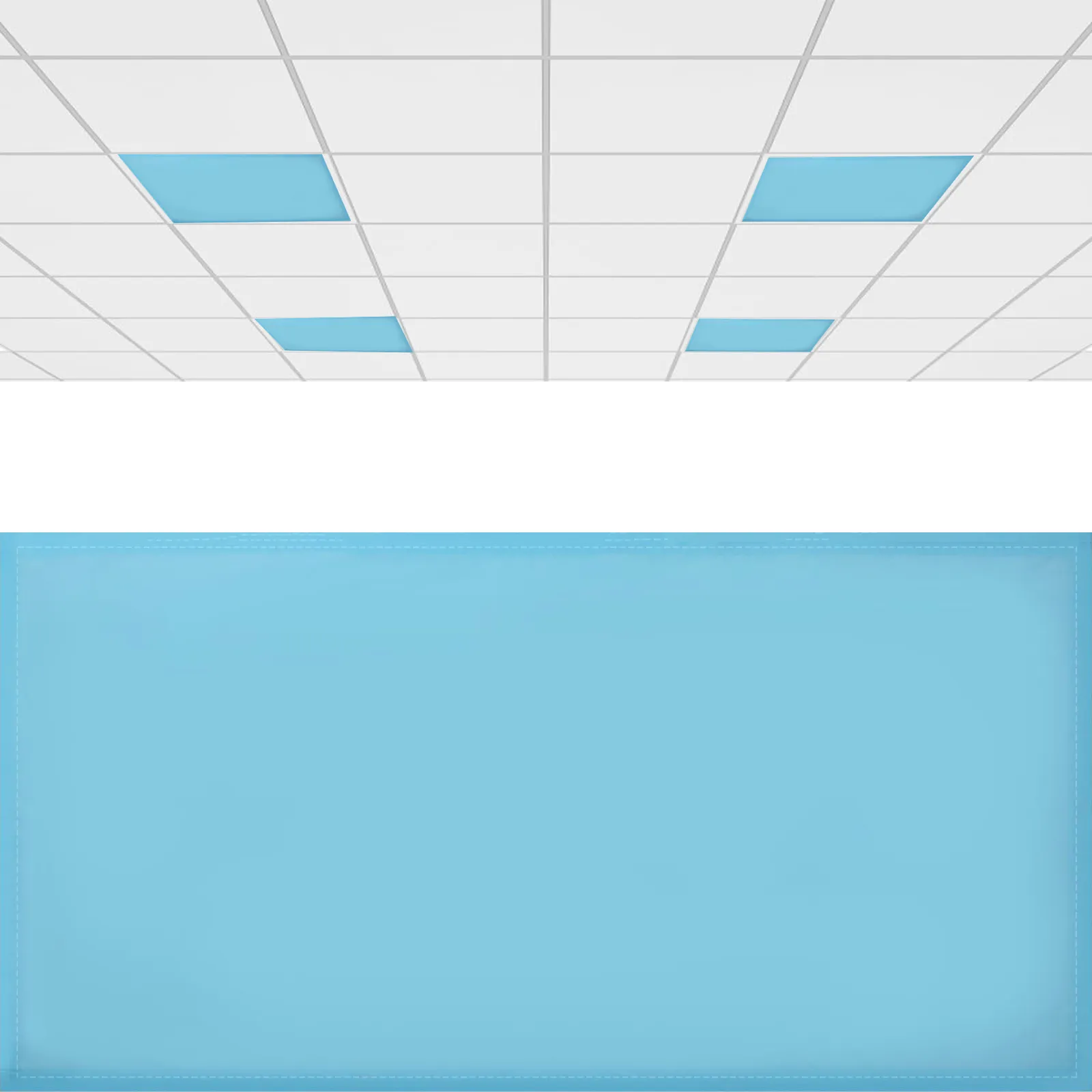 Fluorescent Teal Ceiling Light Covers With Magnetic Filter Ideal For ...