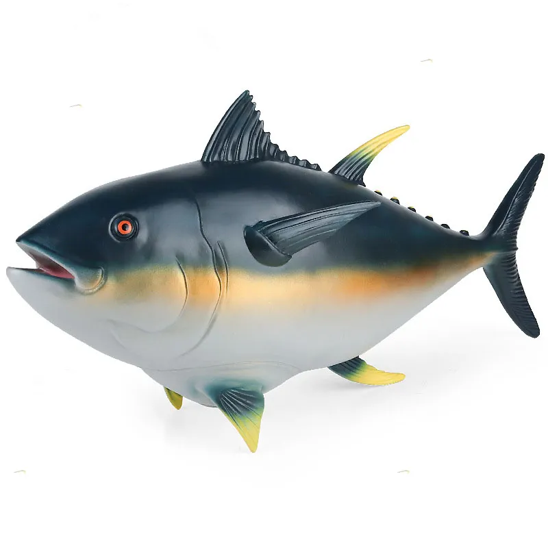 Swimming Fish Toy Soft Rubber Yellowfin Tuna Model, Marine Creature ...