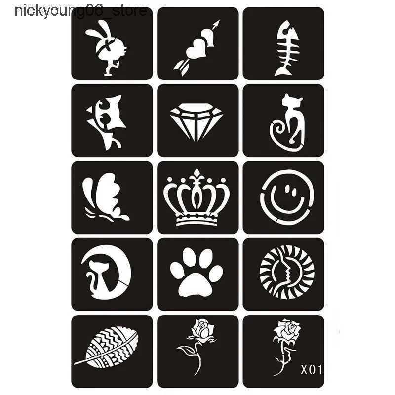 15 Pack Colorful Tattoo Stickers - Flower Crown Cartoon, Spray Flash ...