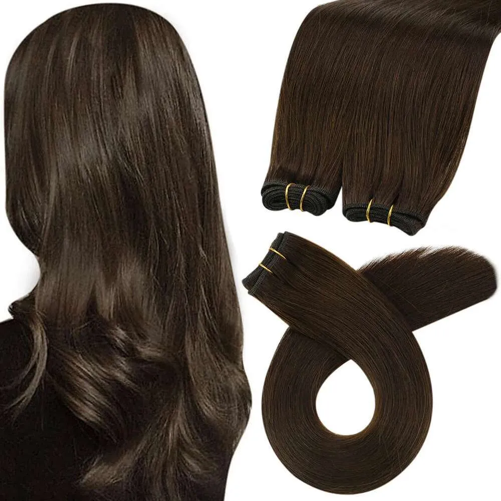 LaaVoo Invisible Weft Extension 100% Real Human 100g 16 24inch Straight ...