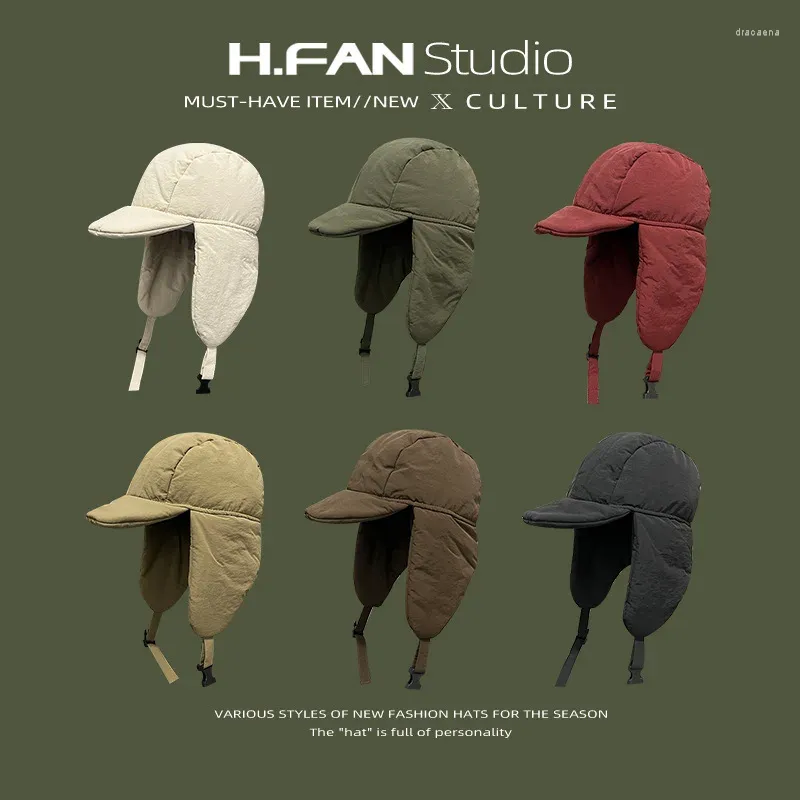 Japanese Retro Padded Lei Feng Hats And Caps For Men And Women Basic ...
