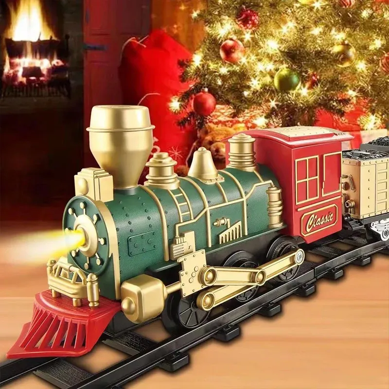 Retro Steam Train Model Set - Electric Rail Track Toy, High Speed Fun ...