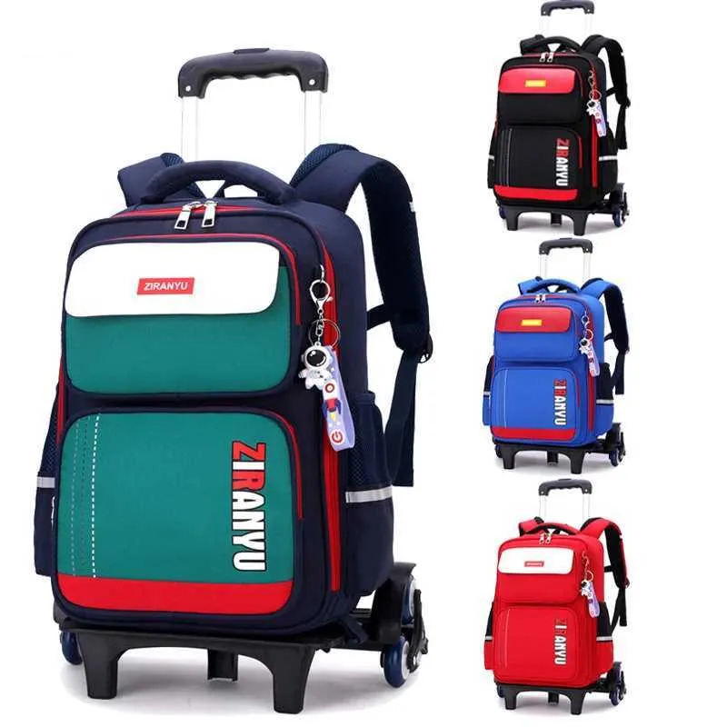 Student Trolley Backpack with Wheels for Primary Children, Plaid PP ...