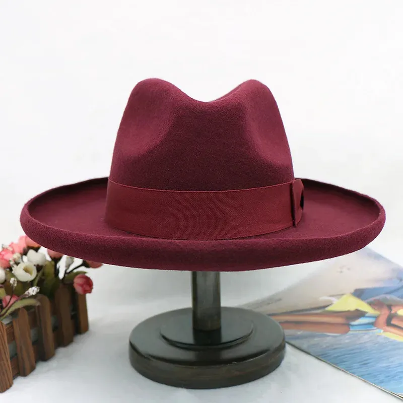 Men's Derby Hat Felt Fedora with Knot, Small Brim, Black, for Summer ...