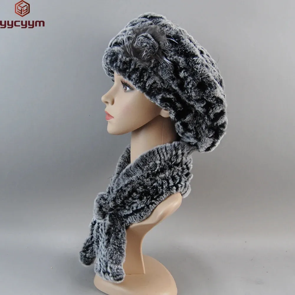 Premium Rex Rabbit Fur Hat & Scarf Set - Women's Winter Warmth, Shop ...