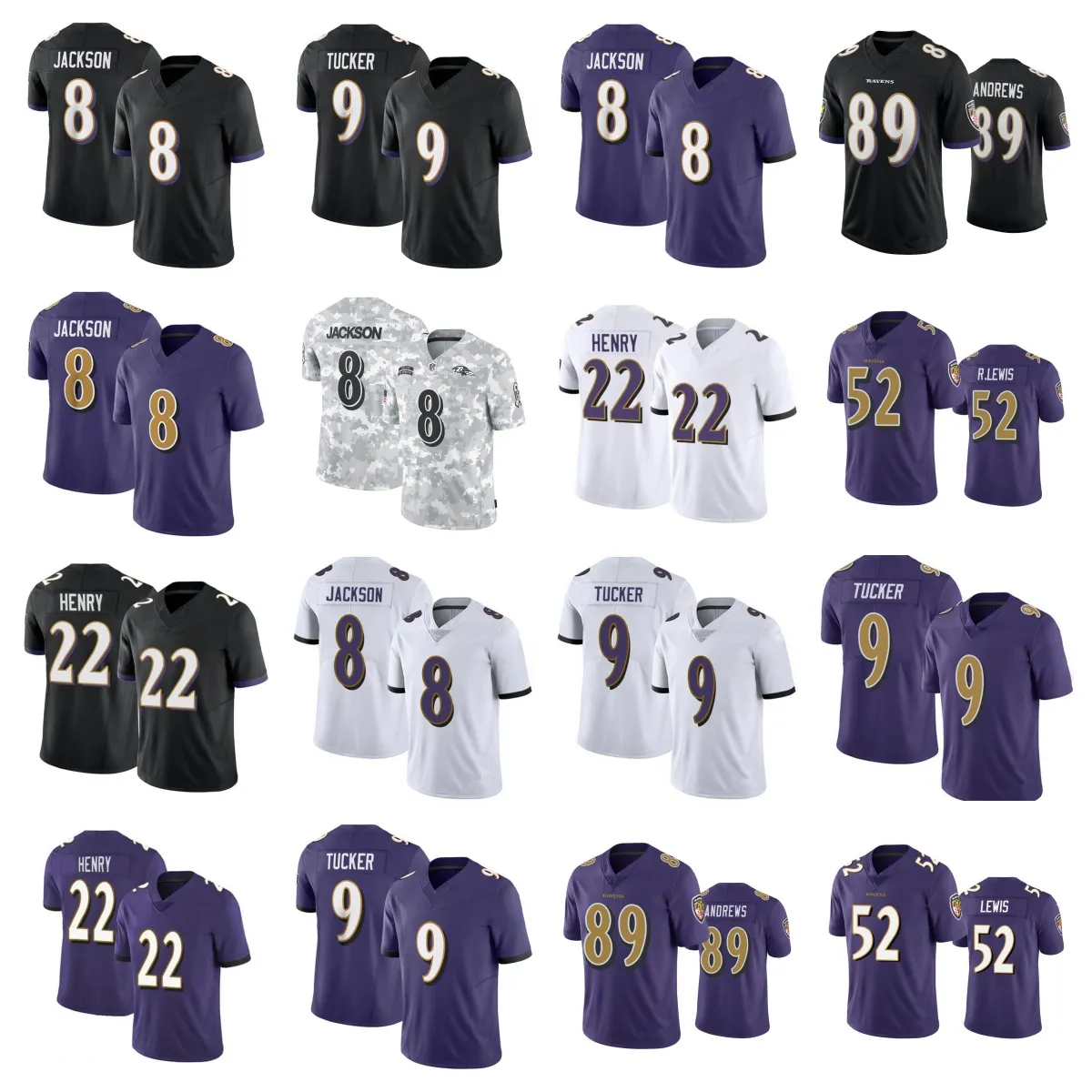 Ravens Jersey Lamar Jackson Derrick Henry Isaiah Likely Kyle Roquan ...