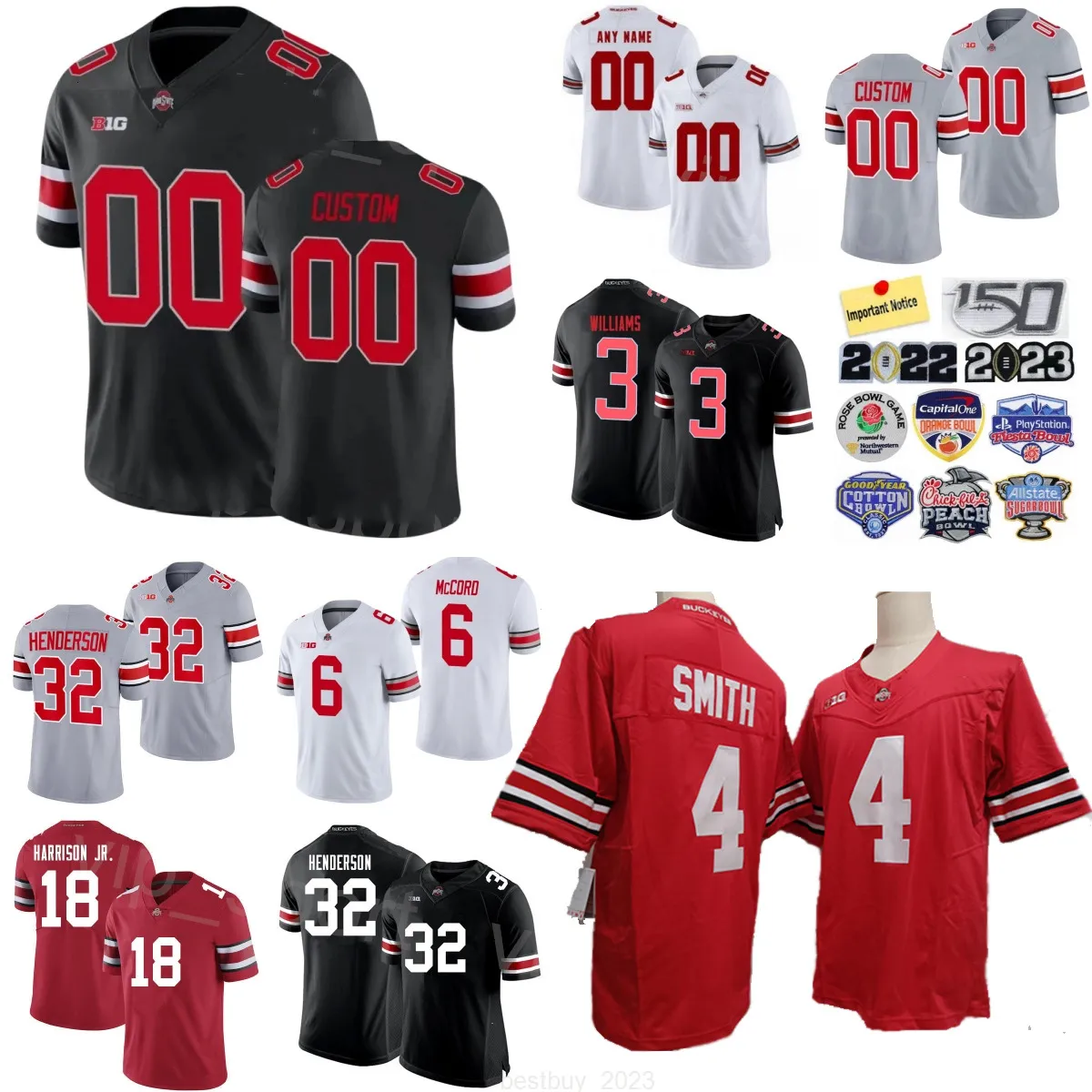 Ohio State Football Jersey - Custom OSU Buckeyes Jersey: Stroud, Smith ...