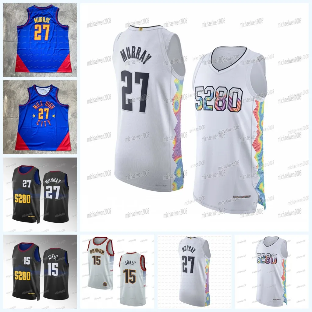 15 Jokic Nugget 2024 25 City Basketball Jersey 27 Jamal Murray Michael ...