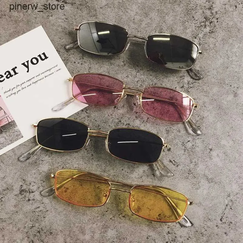 Sunglasses 2024 Summer Korea Fashion Small Oval Women Sunglasses UV400 Sun Shade Classic Candy Color Metal Rectangular Sun Glasses Eyewear L240910
