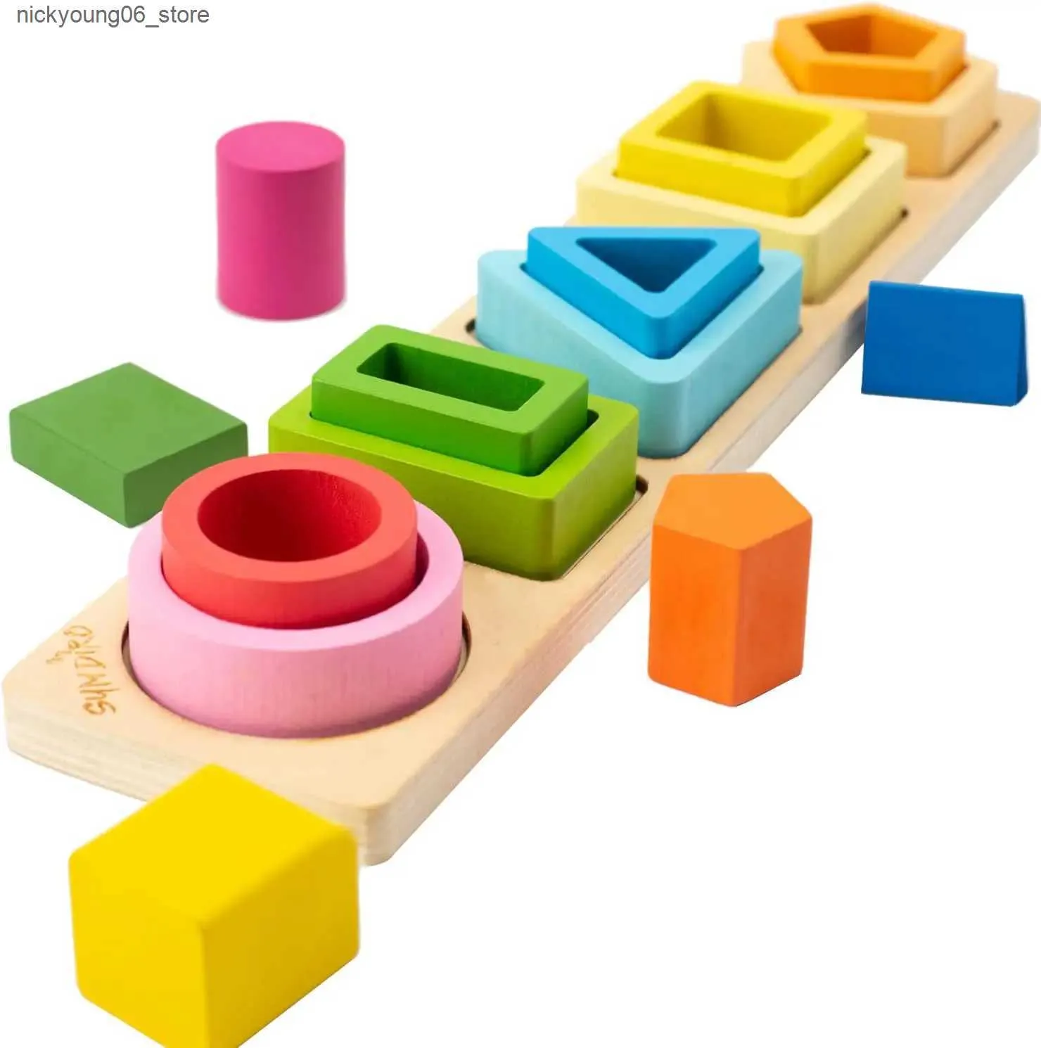 Montessori Wooden Toys for Toddlers - Shape Sorter Stacking Toys ...