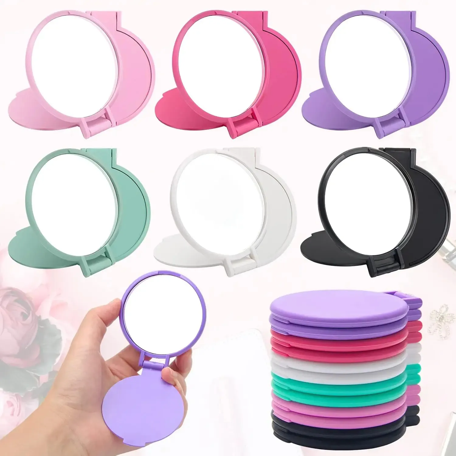 Mini Folding Mirror Round Compact 2.4 In Small Portable Travel Bulk ...