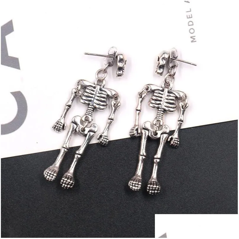 Gothic Antique Silver Skeleton Robot Ear Gothic Jewelry For Halloween ...