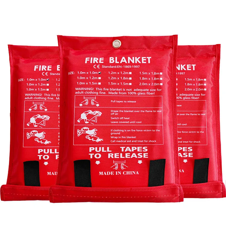 3-Pack Flame-Resistant Fire Blankets for Kitchen, Fireplace, BBQ ...