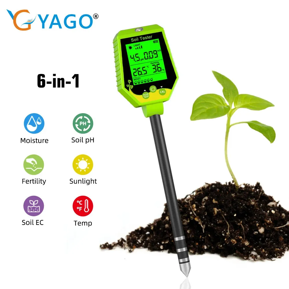 Wholesale 6 In 1 Multifunctional Soil Meter Digital PH Tester EC/Light ...