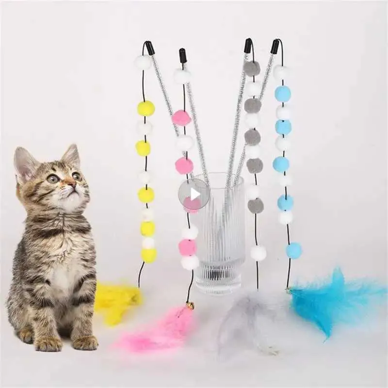 DHgate.com:Interactive Cat Teaser Toy Rod with Bell & Feather Toys ...