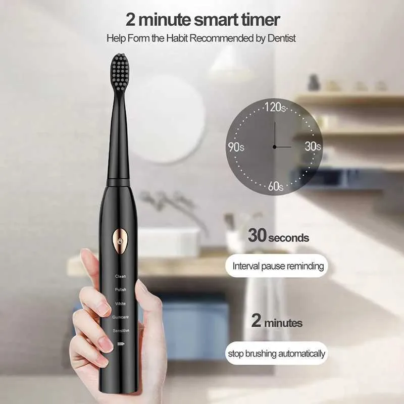 Premium Rechargeable Electric Toothbrush Set - Deep Cleaning, Timer ...