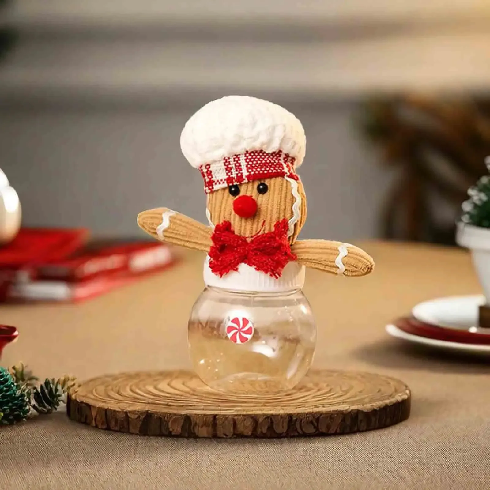 Clear Plastic Small Christmas Ornaments Box Gingerbread Candy Holder ...