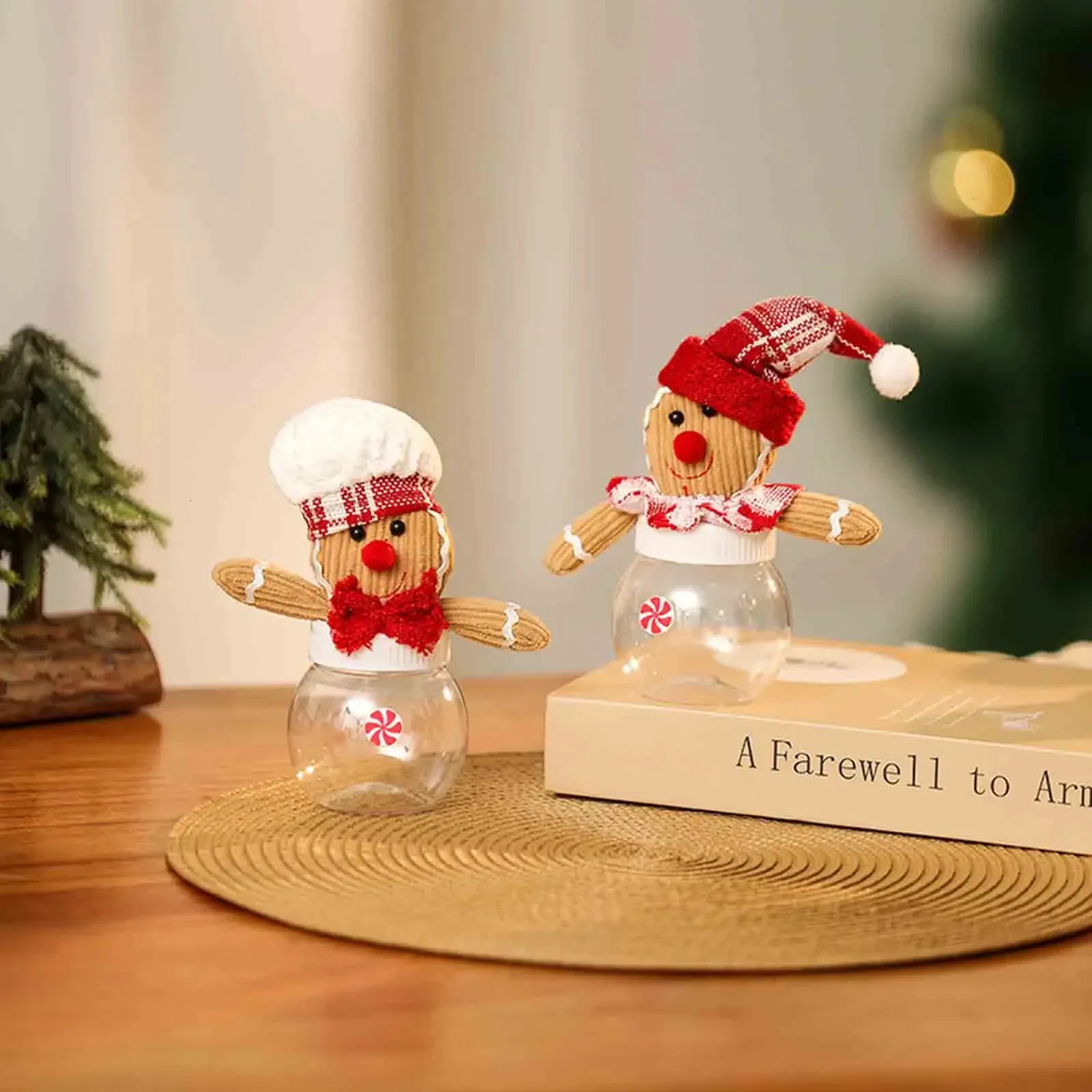 Clear Plastic Small Christmas Ornaments Box Gingerbread Candy Holder ...