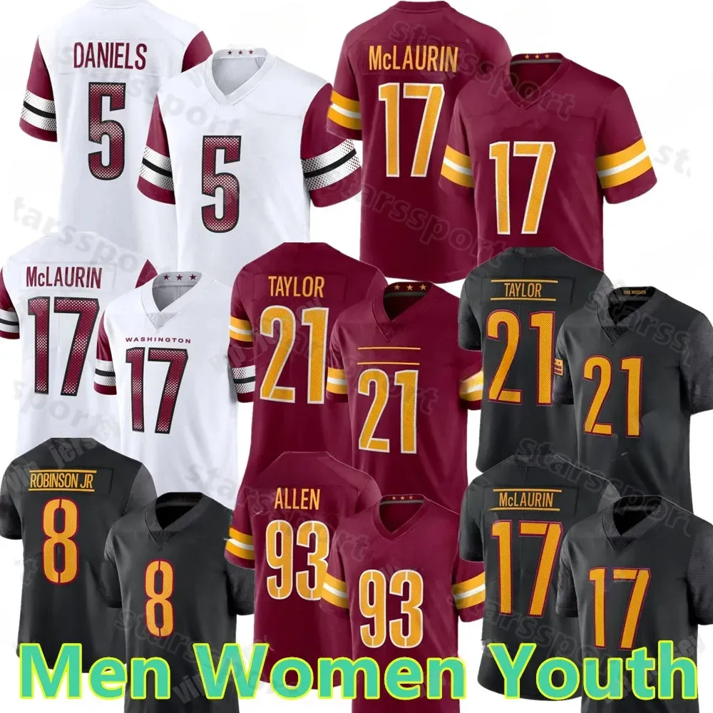 Football Jerseys: Jayden Daniels #5, Terry McLaurin #17, Brian Luke #25 ...