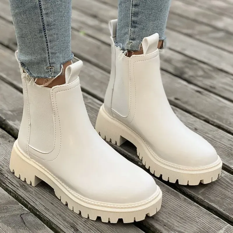Designer Platform Ankle Boots For Women Black Beige... From Factory ...