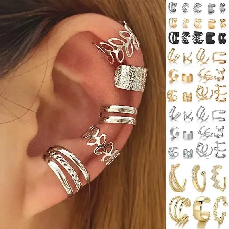 Leaf Clip Earrings Set: Simple C-Ear Cuffs, No Piercing Needed. Stylish ...