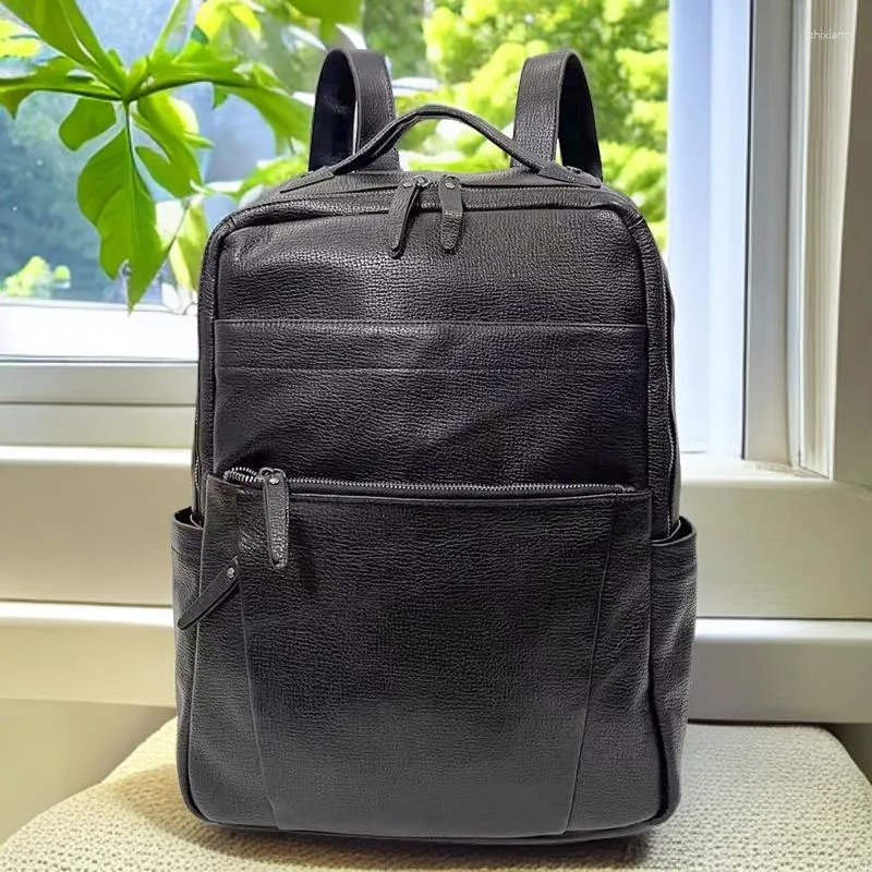 Genuine Leather Men's Backpack - Large Capacity, Multifunctional ...