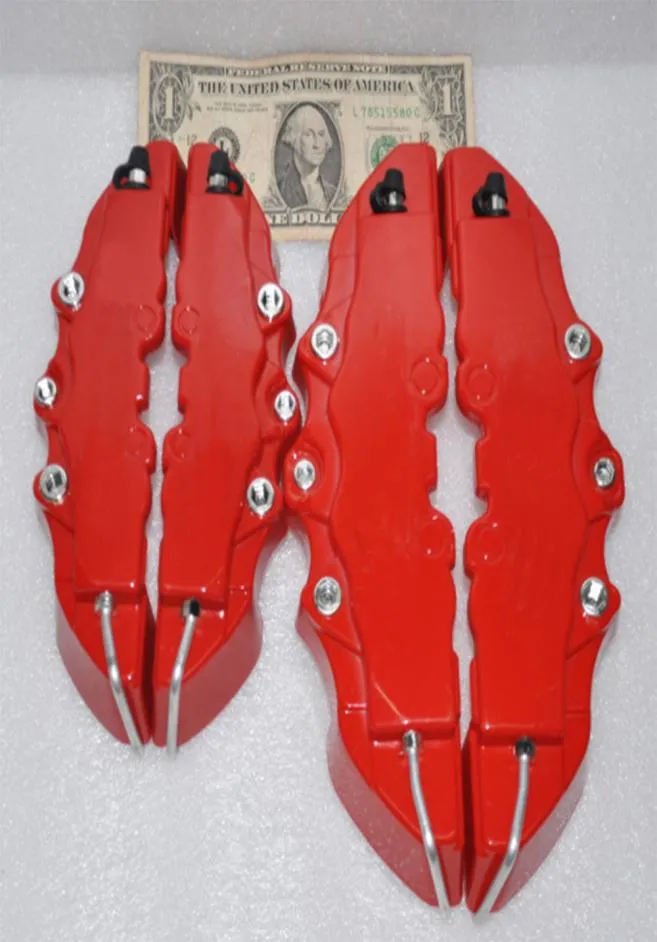 Red Car Disc Brake Caliper Covers - Universal Fit Front & Rear Caliper ...