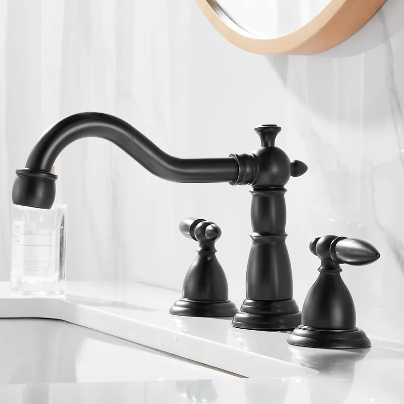 Modern American Style Brass Three Hole Under Counter Moen Chateau Basin Faucet For Hot And Cold ...