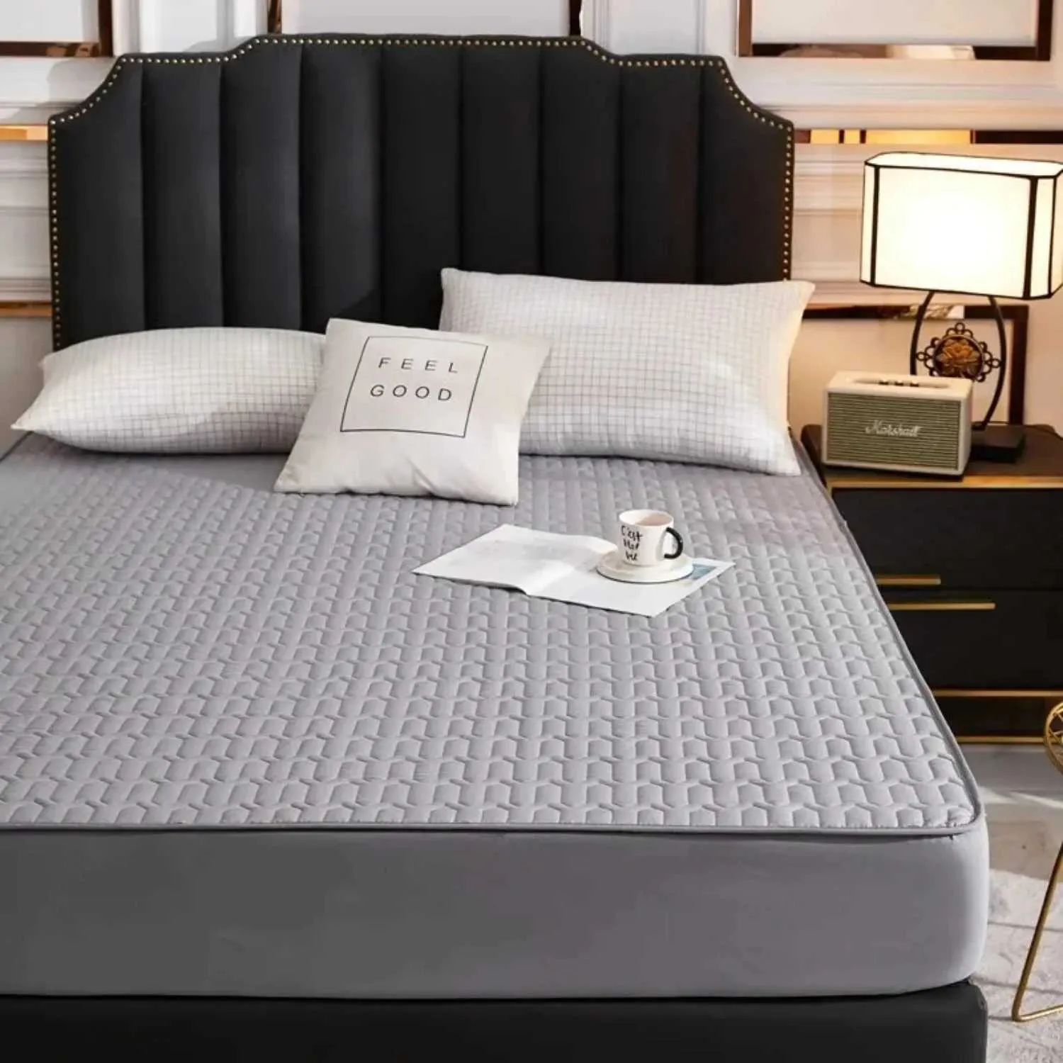 Waterproof Bed Sheet Queen Size: Matte Soft Cotton Mattress Protector ...