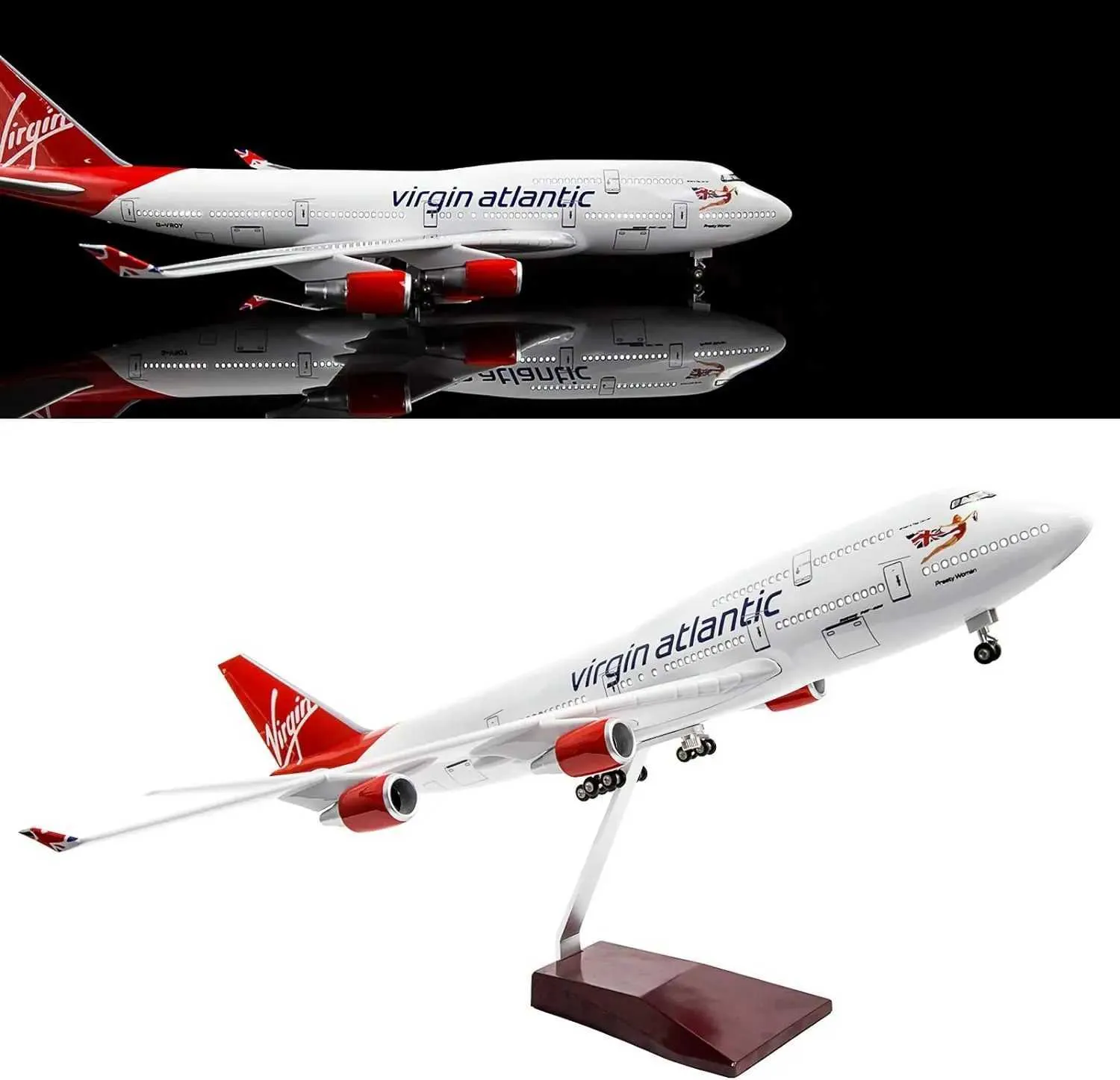 Aircraft Modle Scale 47CM Airplane Desk Model Virgin Airways B747 Model ...