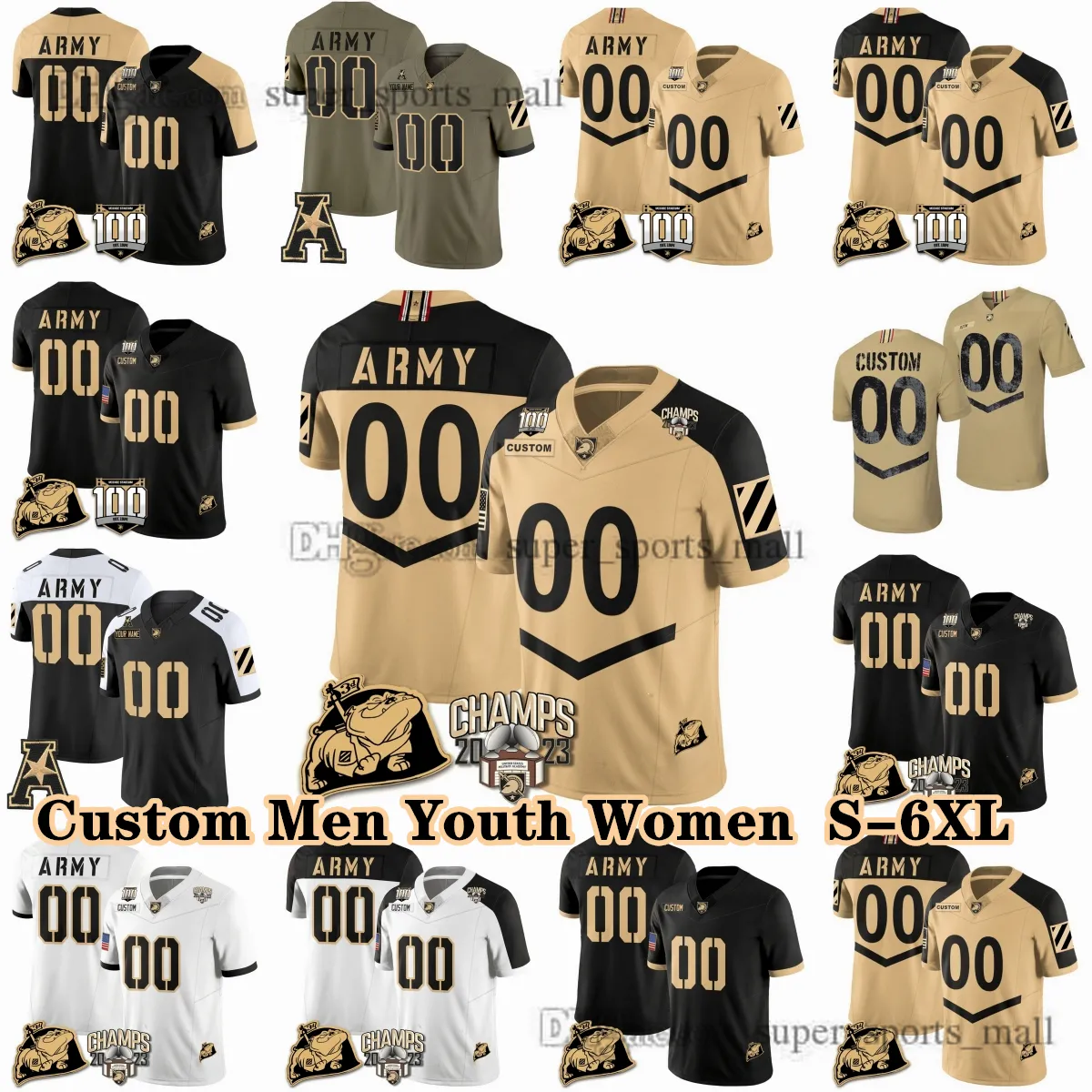 Authentic S 6XL Army Black Knights College Jersey 13 Bryson Daily Casey ...