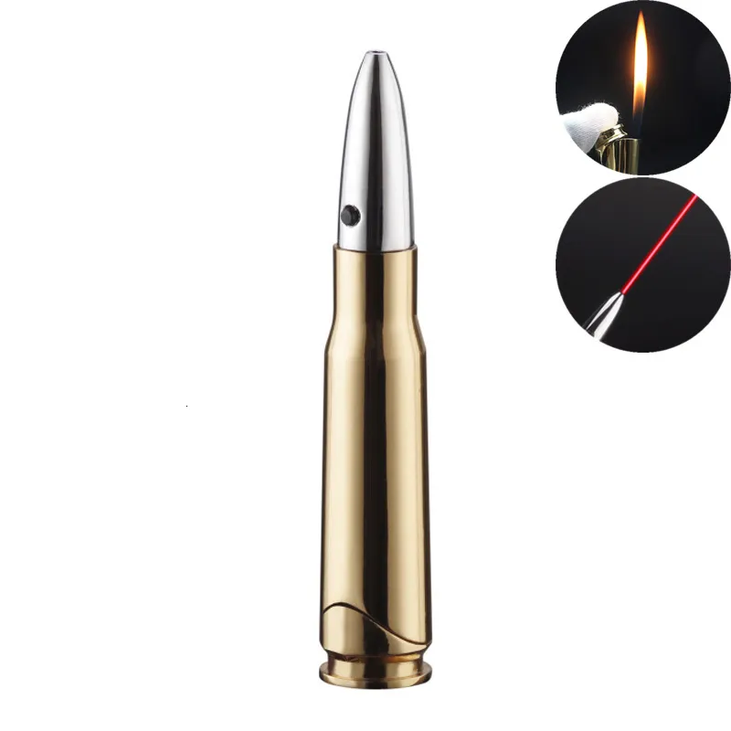 Bullet Lighter With Red Laser Refillable Flame Metal Butane Gas ...
