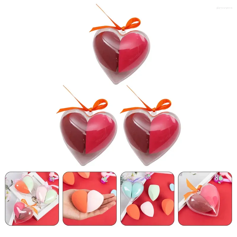 Makeup Sponges 3 Boxes Powder Heart Shaped Sponge Travel Creamy ...