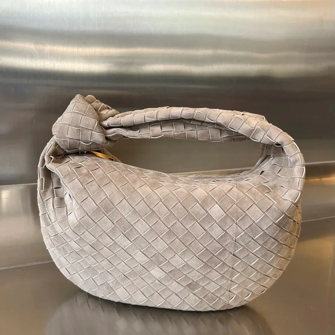 Woven Real Genuine Leather Totes Shoulder Bag Knot Handbags Suede ...