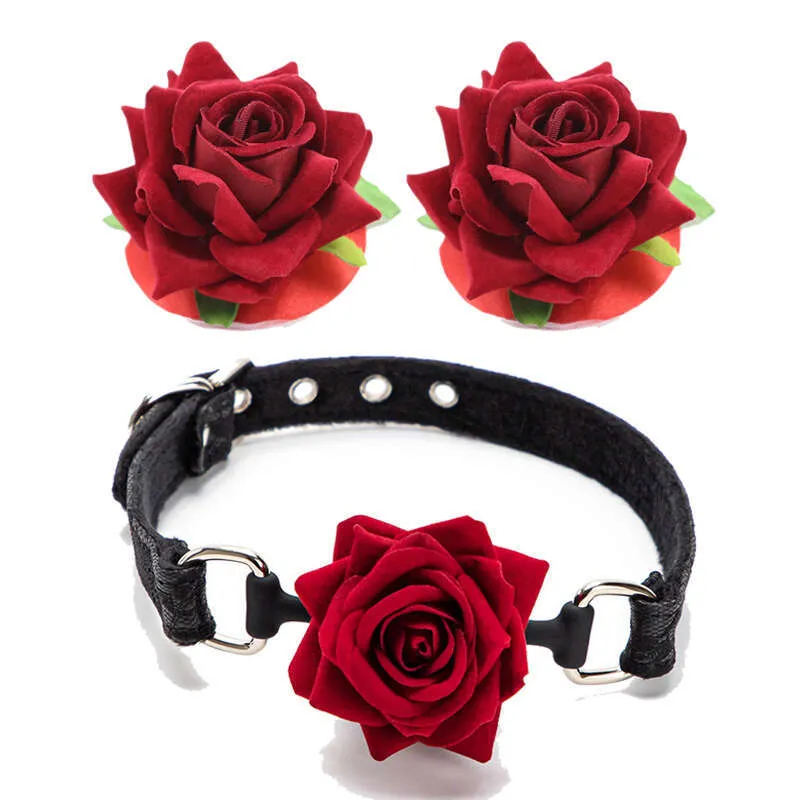 Rose Ball Gag with Lace Flower Design - Open Mouth Oral Fixation for ...