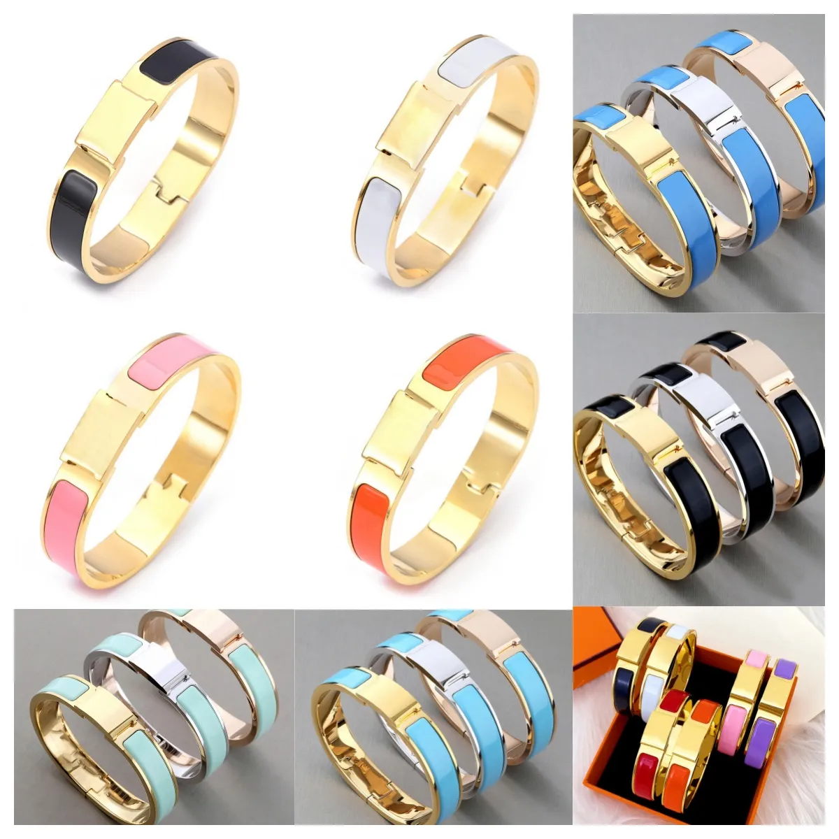 Stainless Steel Designer Bracelet for Women 18K Gold Plated 12mm Wide ...