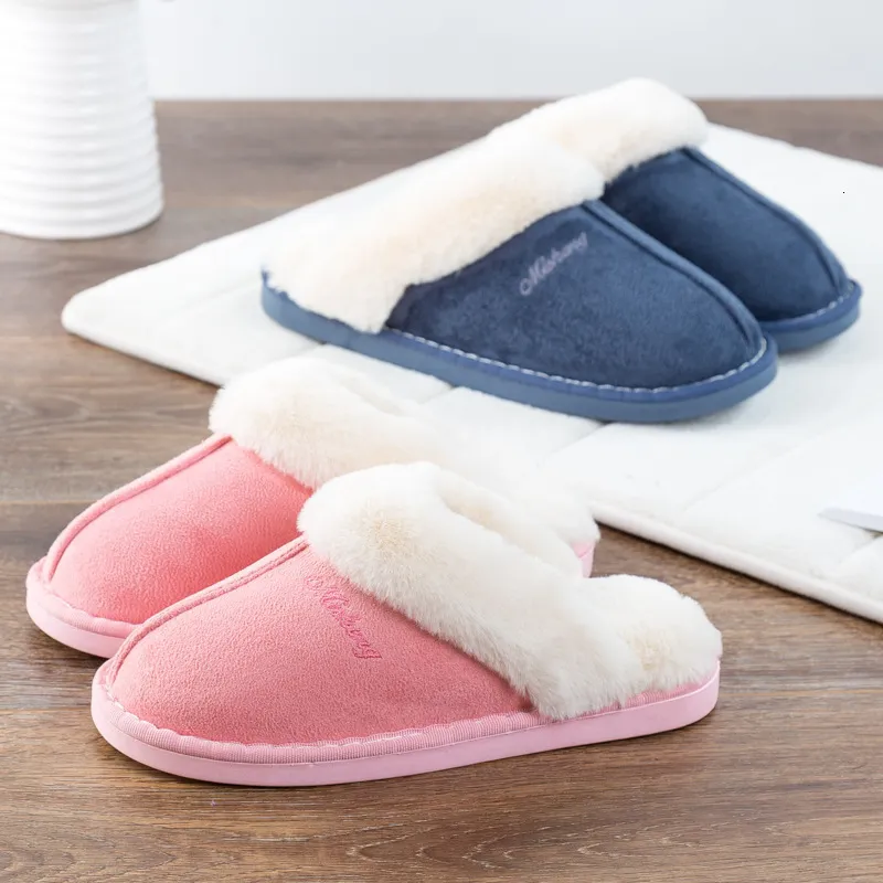 Women's Cashmere Lined Winter Slippers with Thick Warm Sole - Cozy ...