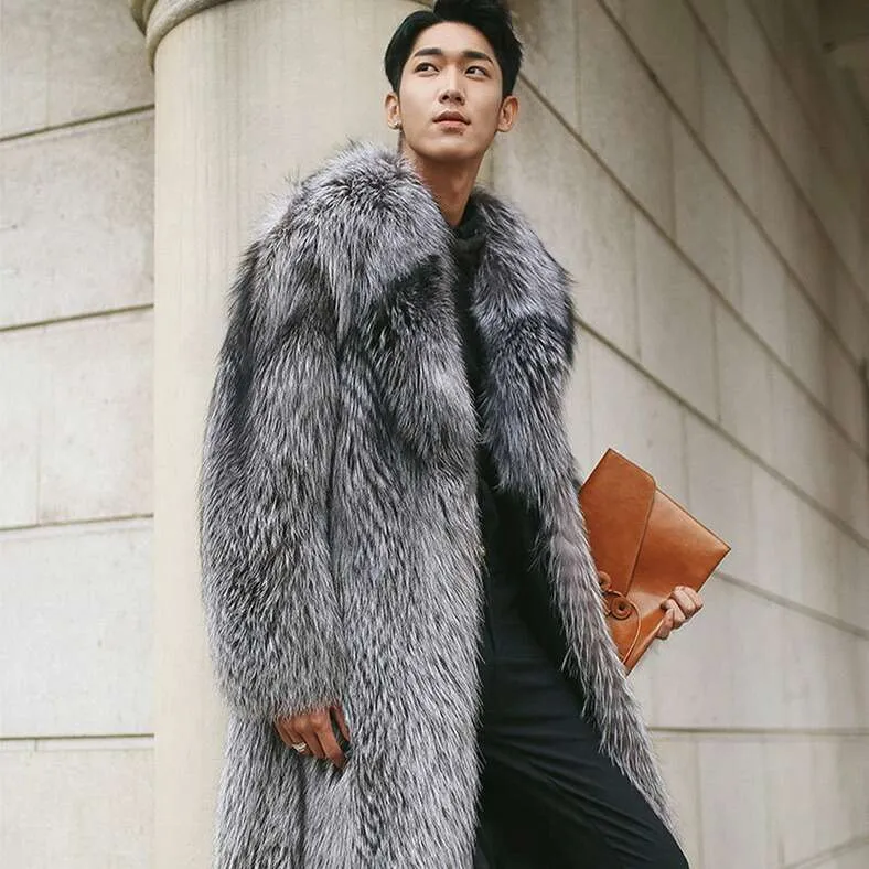 Men's Winter Faux Fur Coat, Long Hair All Match Designer Tweed Jacket, Women's Warm Autumn ...
