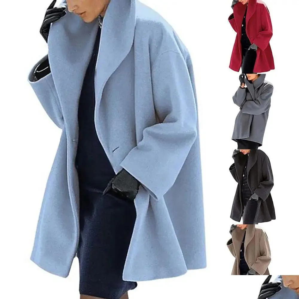 Women's Woolen Thinning Blend Loose Fit, Solid Color, Sizes XL, Winter ...
