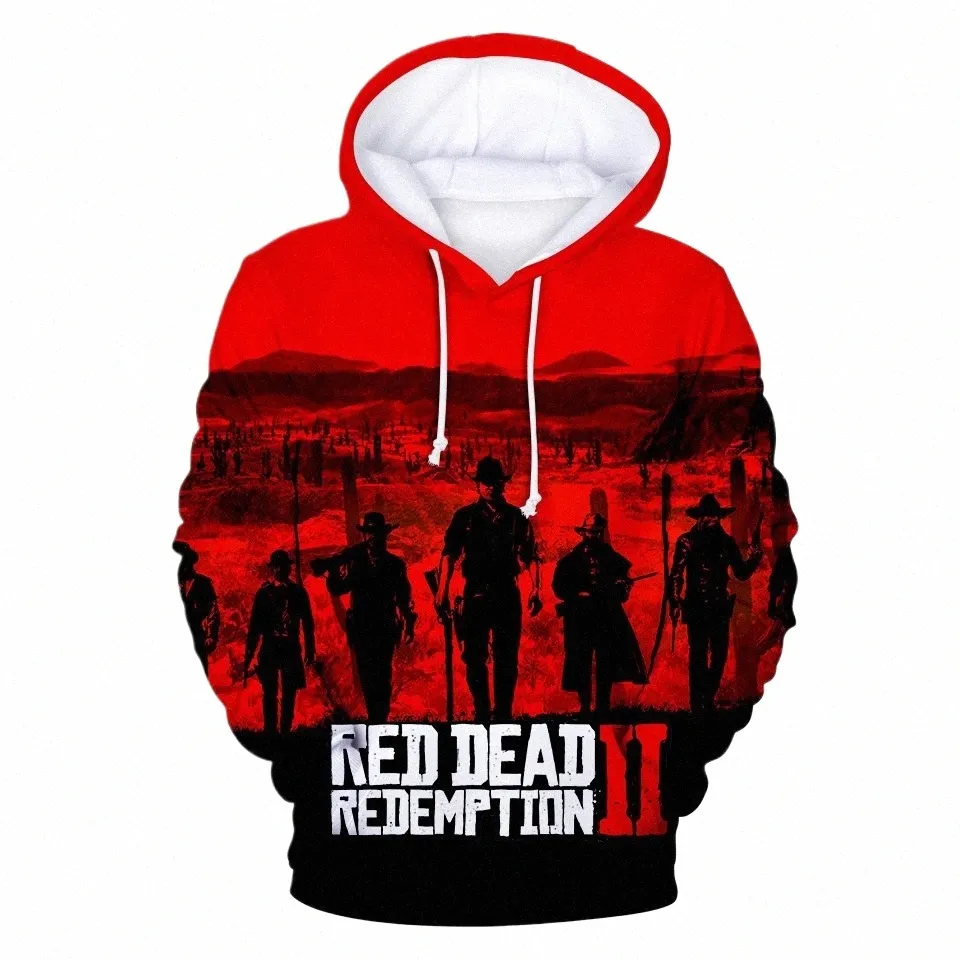Red Dead Redemption 2 3D Printed Hoodie Oversized Sweatshirt For Men ...