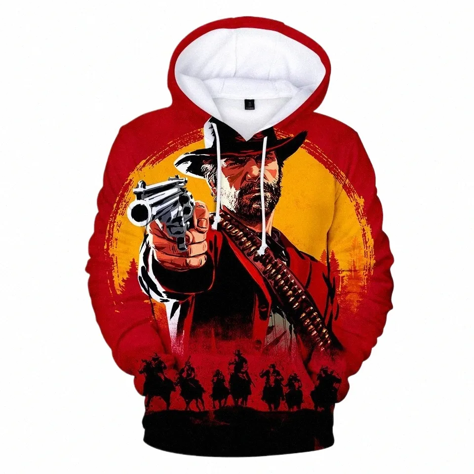Game Red Dead Redemption 2 3D Print Hoodie Unisex Streetwear Lee Cooper ...