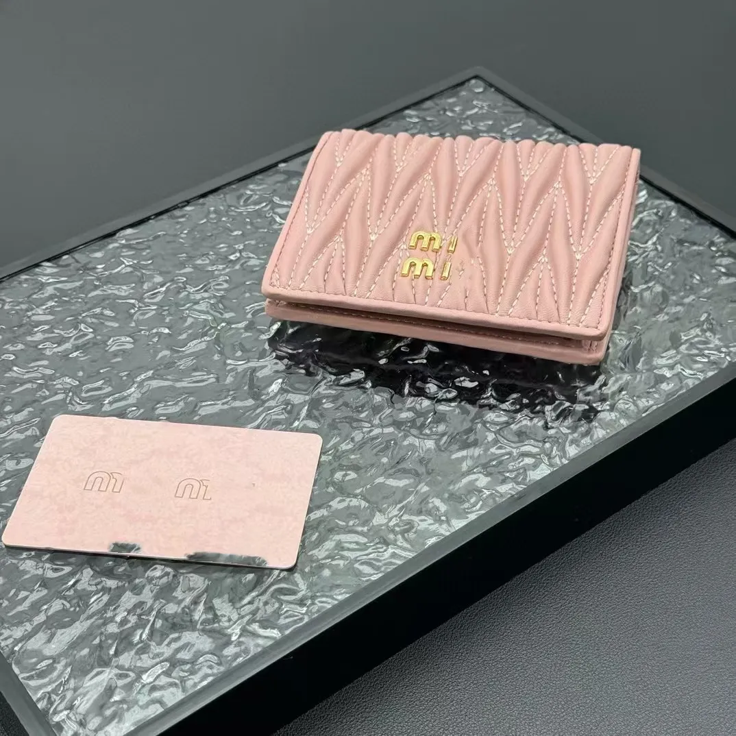 Small Genuine Leather Wallet With Pleated Pocket High Quality Mini Coin ...