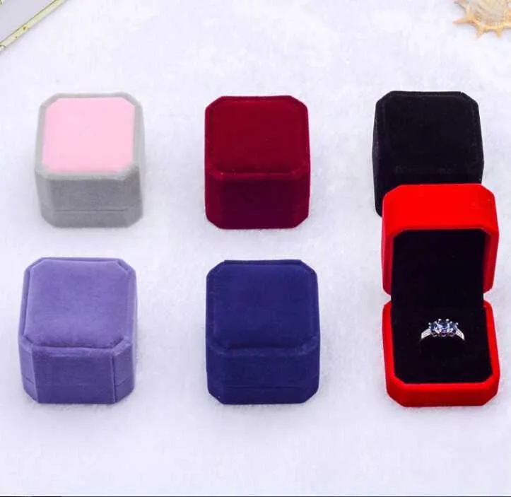 Red Velvet Heart Ring Boxes - 6-Piece Set, Romantic Wedding ...
