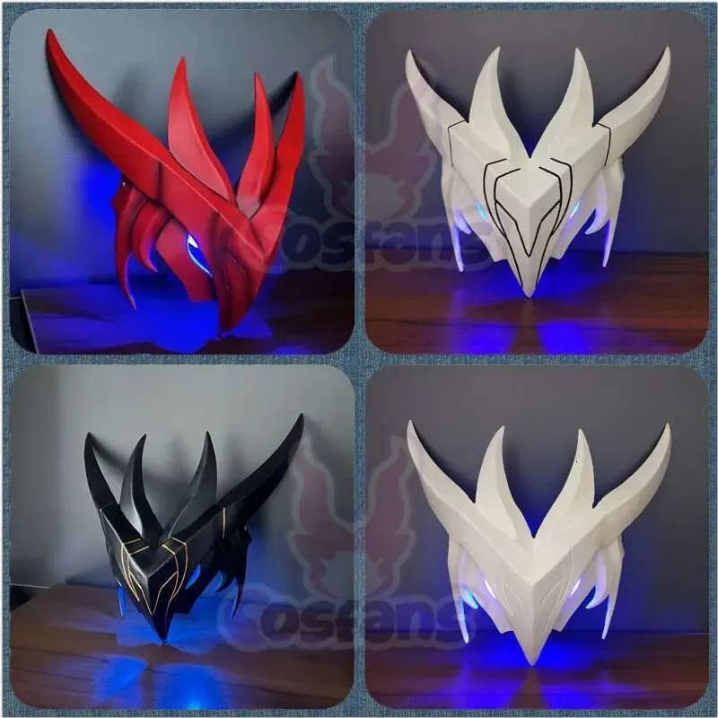 LOL Heartsteel Yone Cosplay Mask - Light Up Resin Mask for Halloween ...