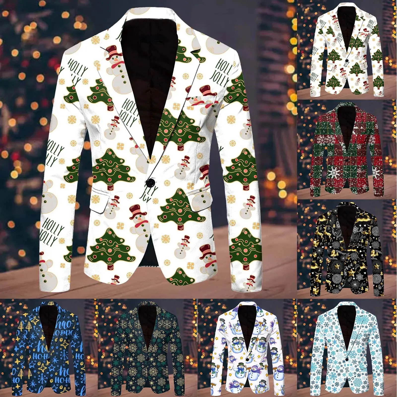 Mens Winter Casual Jackets: Christmas Print, Fleece Lined - Shop Now ...