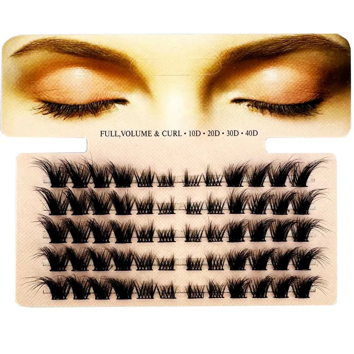 Mix 3D Fluffy Single Cluster Eyelash Extension Segmented Natural Mink ...