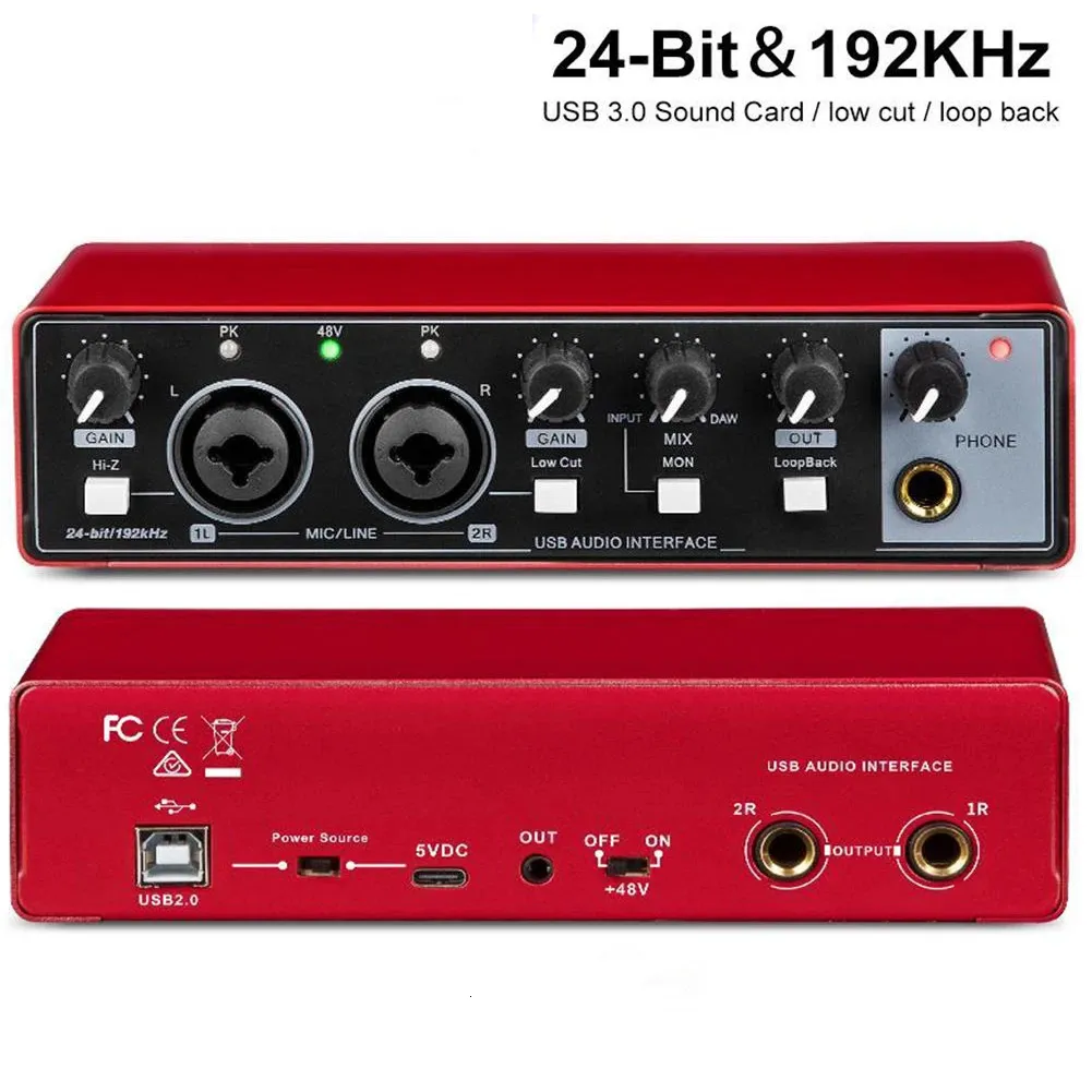 USB Audio Interface with 48V Phantom Power - 24-bit/192kHz Recording ...