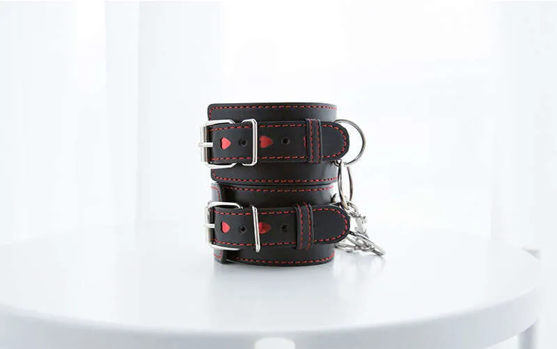 Black PU Leather Sexy Handcuffs & Foot Cuffs for Couples - Bondage ...