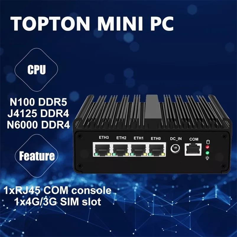 Fanless Mini PC Firewall Router - Intel N100/N5105/N6000/J5040, 4x 2.5G ...