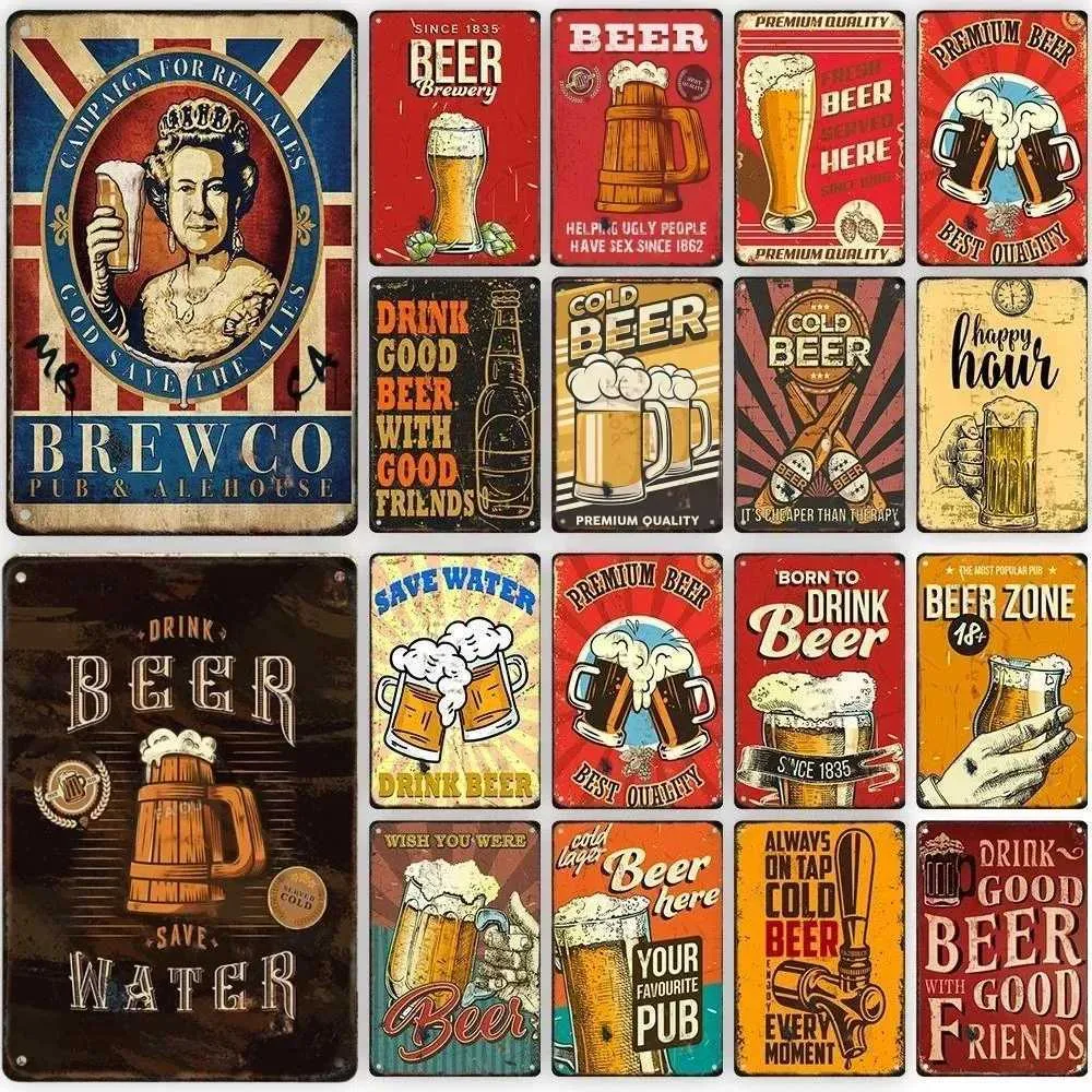 PlateXJ241010 Cold Beer Posters Vintage Metal Tin... From Swagger ...